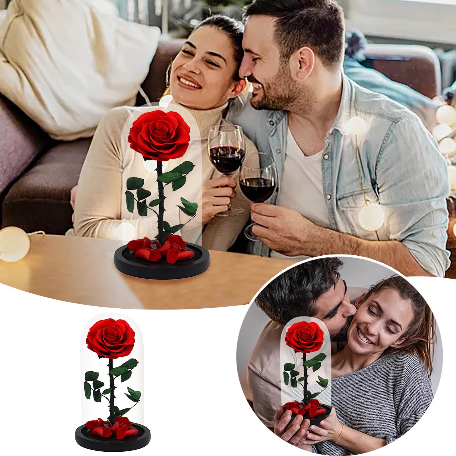 Rokment Preserved Rose Red Rose In Glass Dome Real Roses Preserved ...