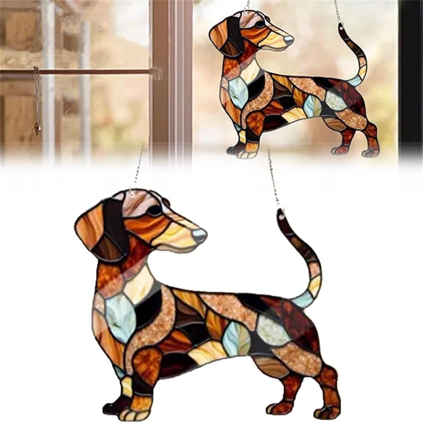 Rokment Window Hanging Funny Window Decor Funny Stained Glass Window ...