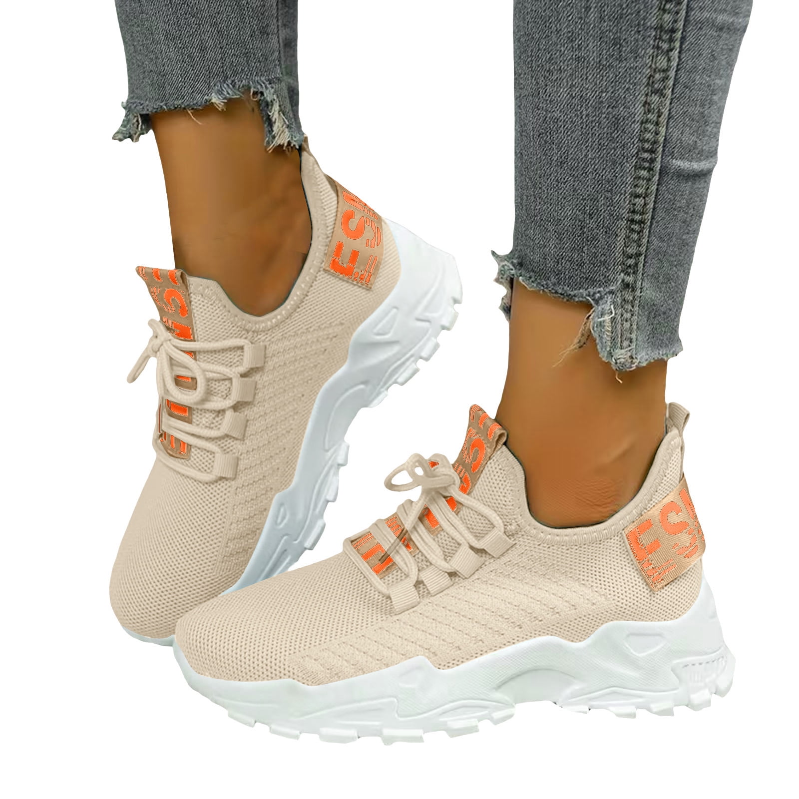 Rokment Women's Running Shoes Fashion Sneakers Comfortable Casual Knit ...