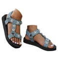 Rokment Womens Sparkly Flower Rhinestones Denim Dress Sandals ...