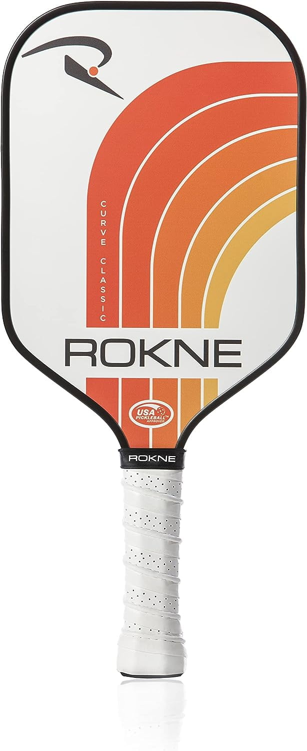 Rokne Curve Classic Fiberglass Pickleball Paddle Long Handle Racket ...