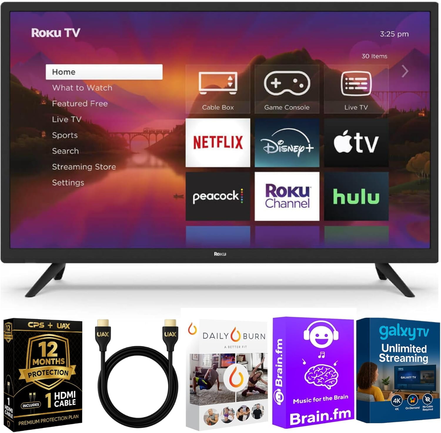 Roku 32-Inch Select Series Full HD Smart TV Bundle – 1080p LED Display ...