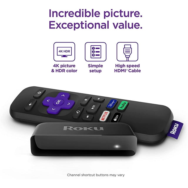 Roku Premiere 3920R 4K Ultra HD Smart TV Streaming Media Player, Black ...