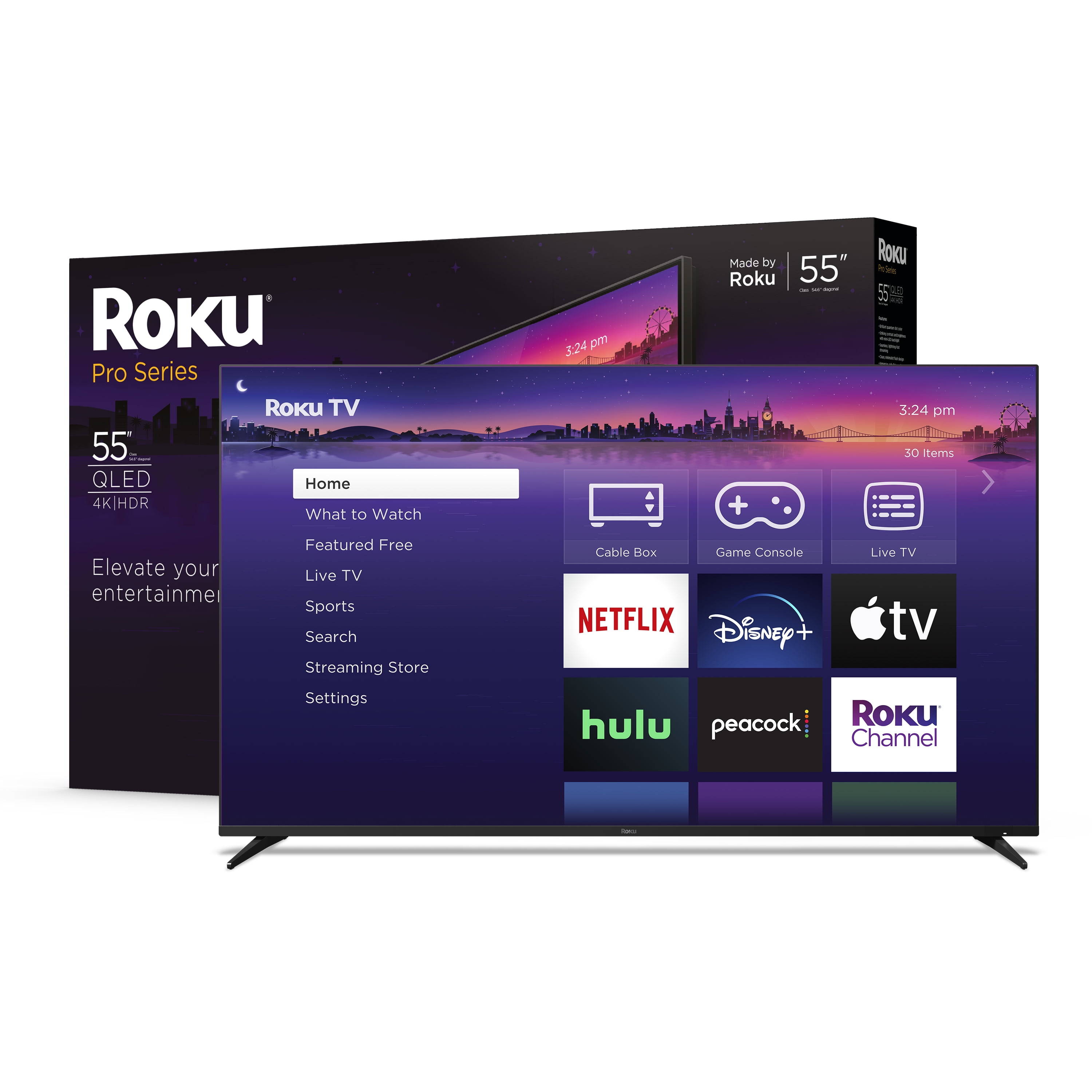 Roku 55-Inch Pro Series 4K QLED Roku TV with Dolby Vision IQ, 120Hz Refresh Rate, Backlit Voice ...
