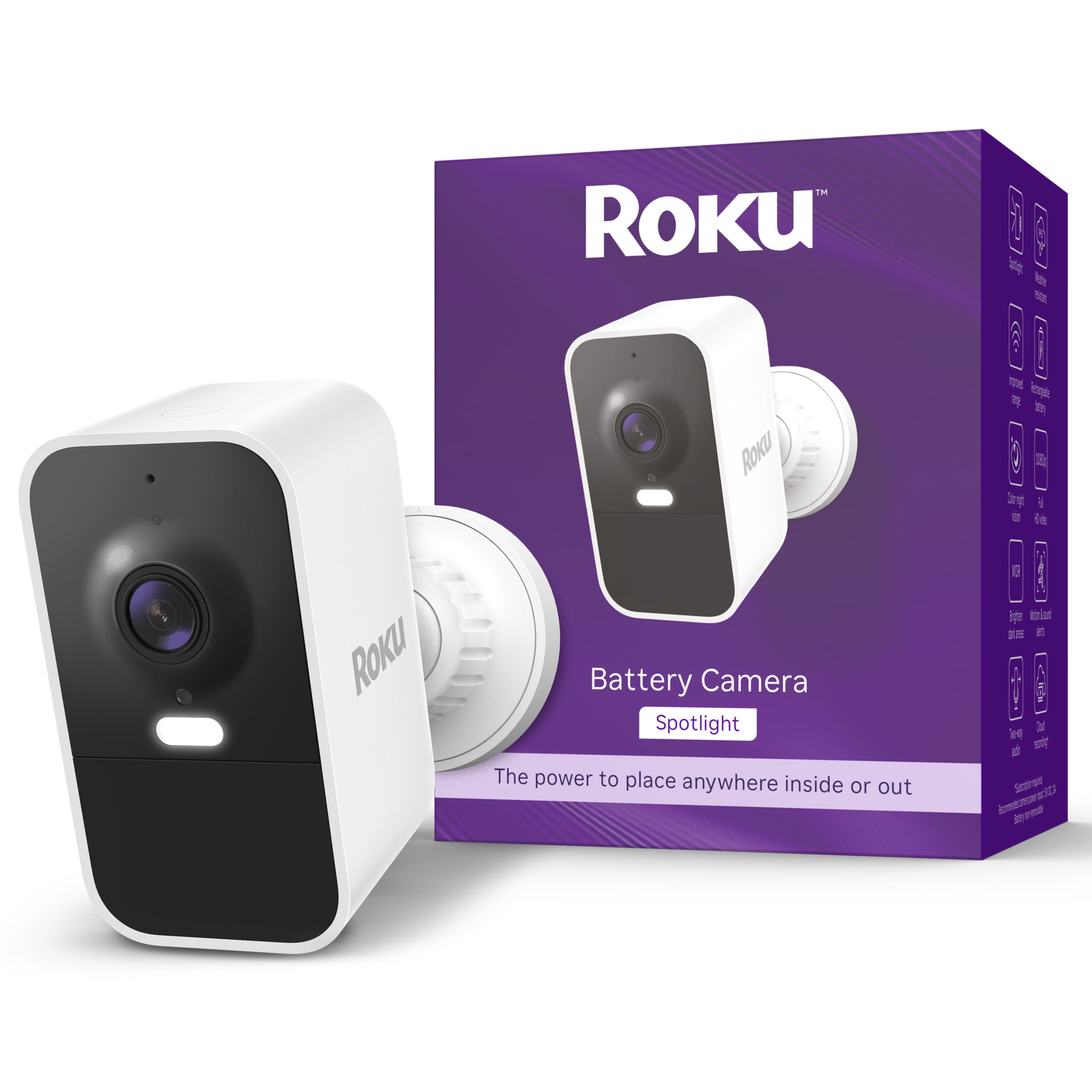 Roku Indoor & Outdoor Camera for Home Security - New 2025 Weather-Resistant Wireless Camera ...