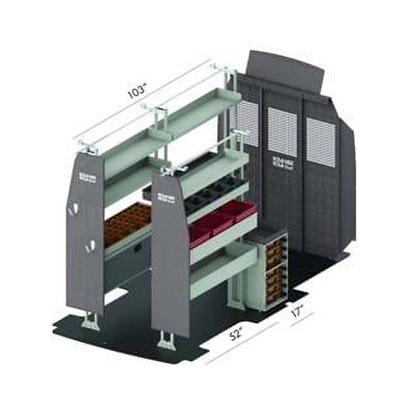 Rolacase RSSFRHD120 Start Frame 12-Series M & Hi Shelf for Van ...