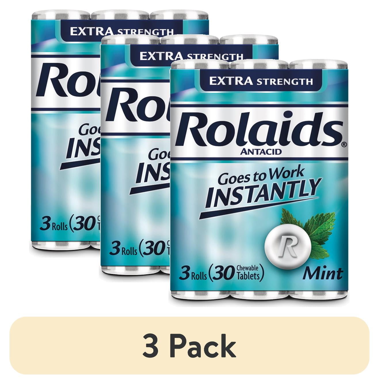 (3 pack) Rolaids Extra Strength Chewable Antacid Tablets for Acid ...