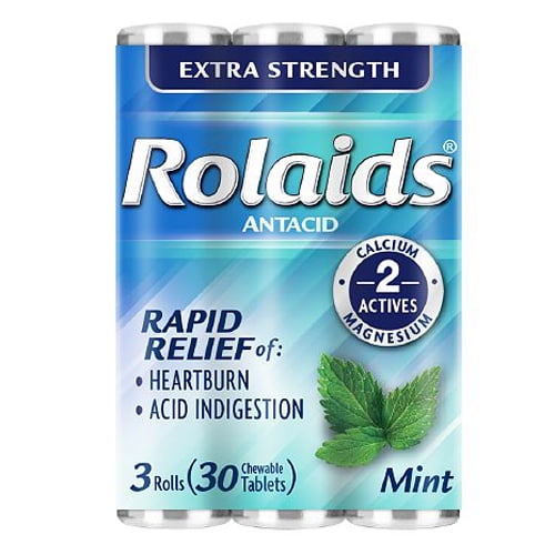 Rolaids Extra Strength Mint Flavor Antacid Chewable Tablets, 10 Tablets ...