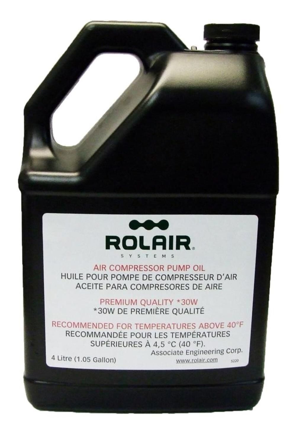 ROLAIR 1 Gallon Compressor Oil, 30 Wt Standard Formula for Moderate ...