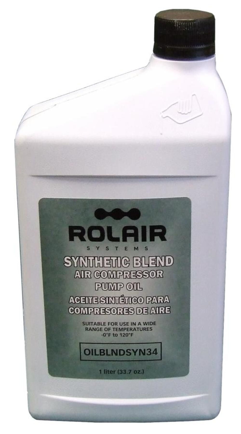 Rolair 1L All-Weather Synthetic-Blend Air Compressor Lubricant Oil ...