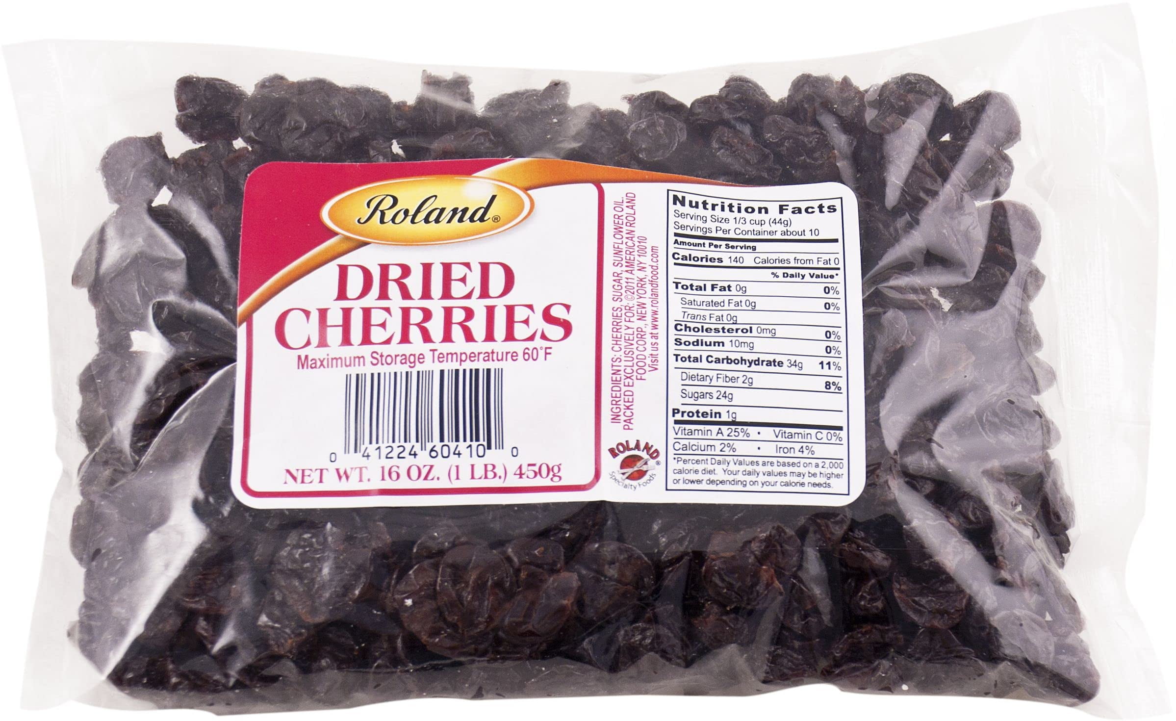 Roland Foods Dried SCH4 Cherries, Sourced in the USA, 16-Ounce Bag ...