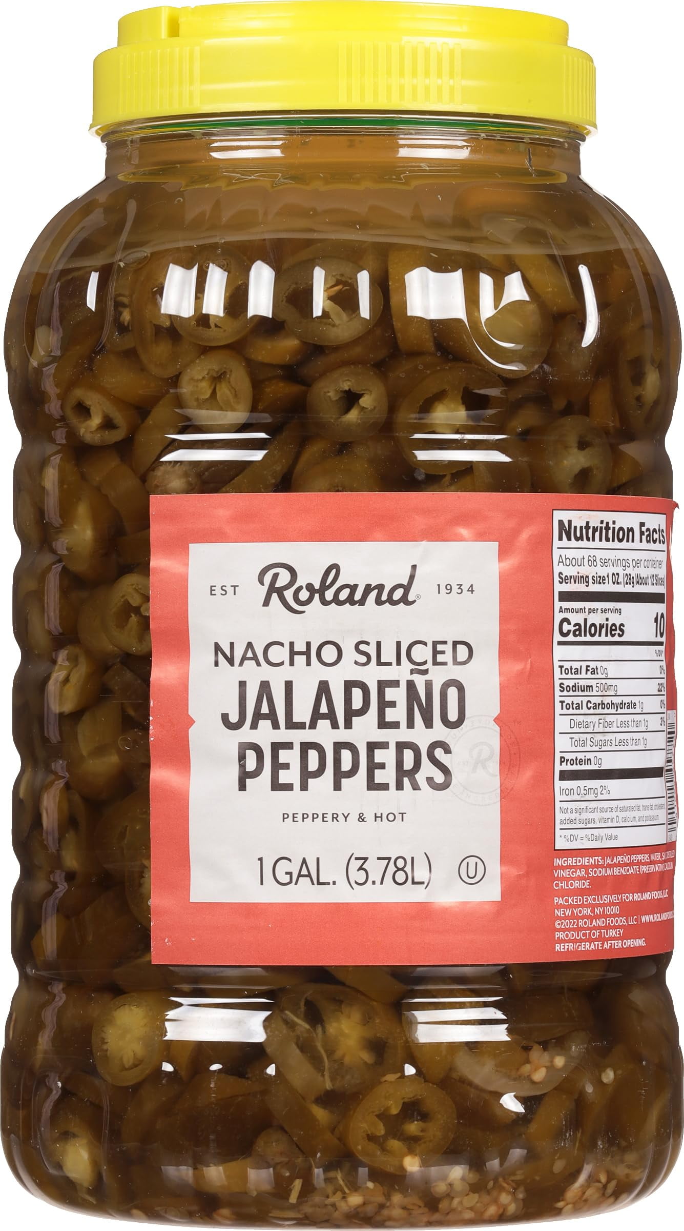 Roland Foods Nacho Sliced Jalapeno Peppers, Specialty Imported Food, 1 ...