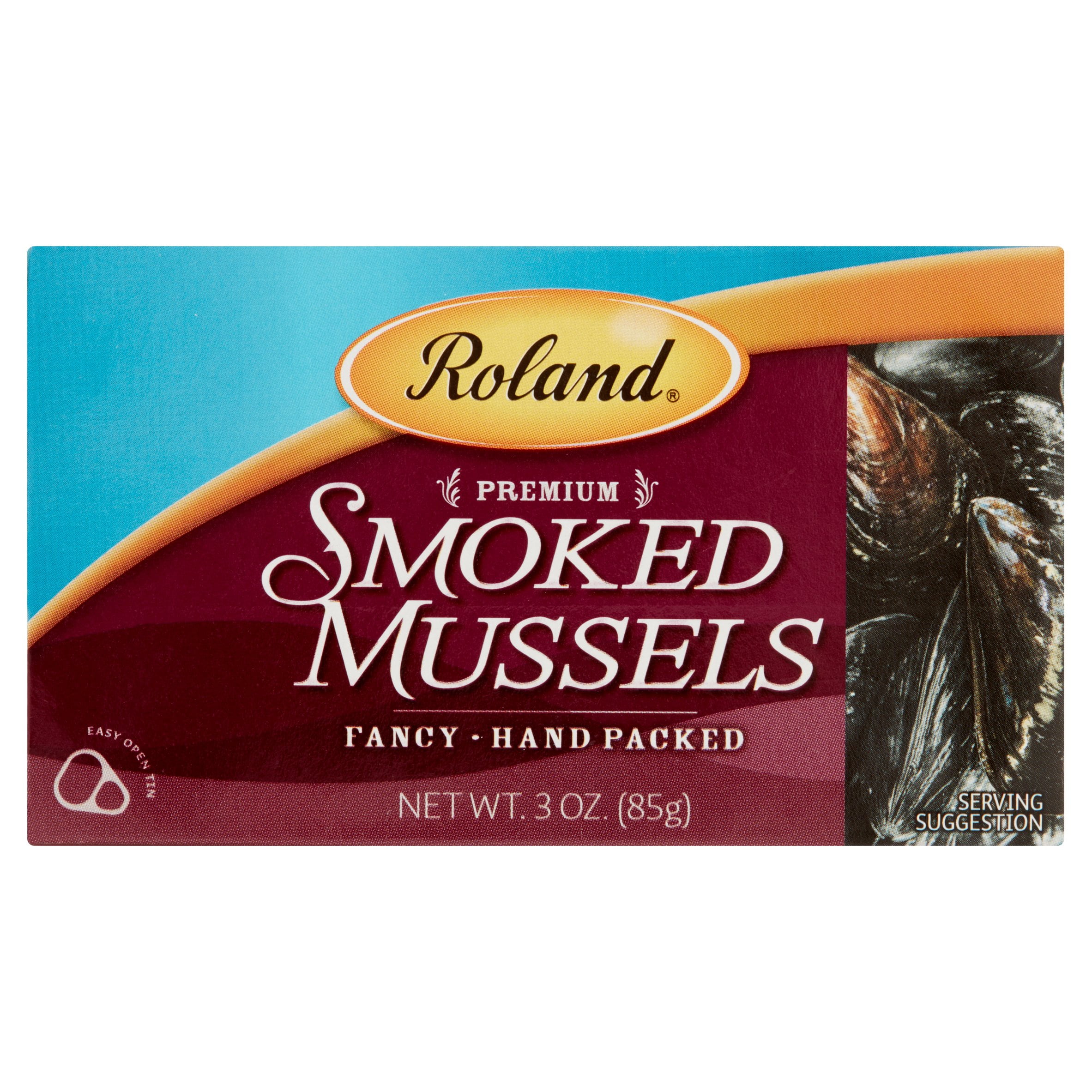 Roland Premium Hand Packed Fancy Smoked Mussels, 3 oz Can - Walmart.com