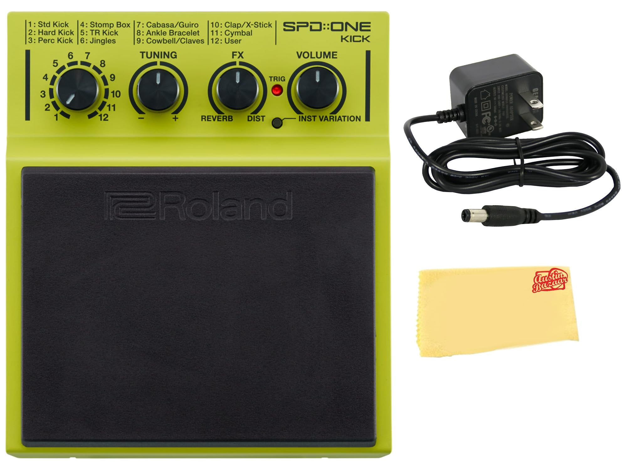 Roland SPD-1K Kick Sampling Pad Bundle with Power Supply and Austin ...