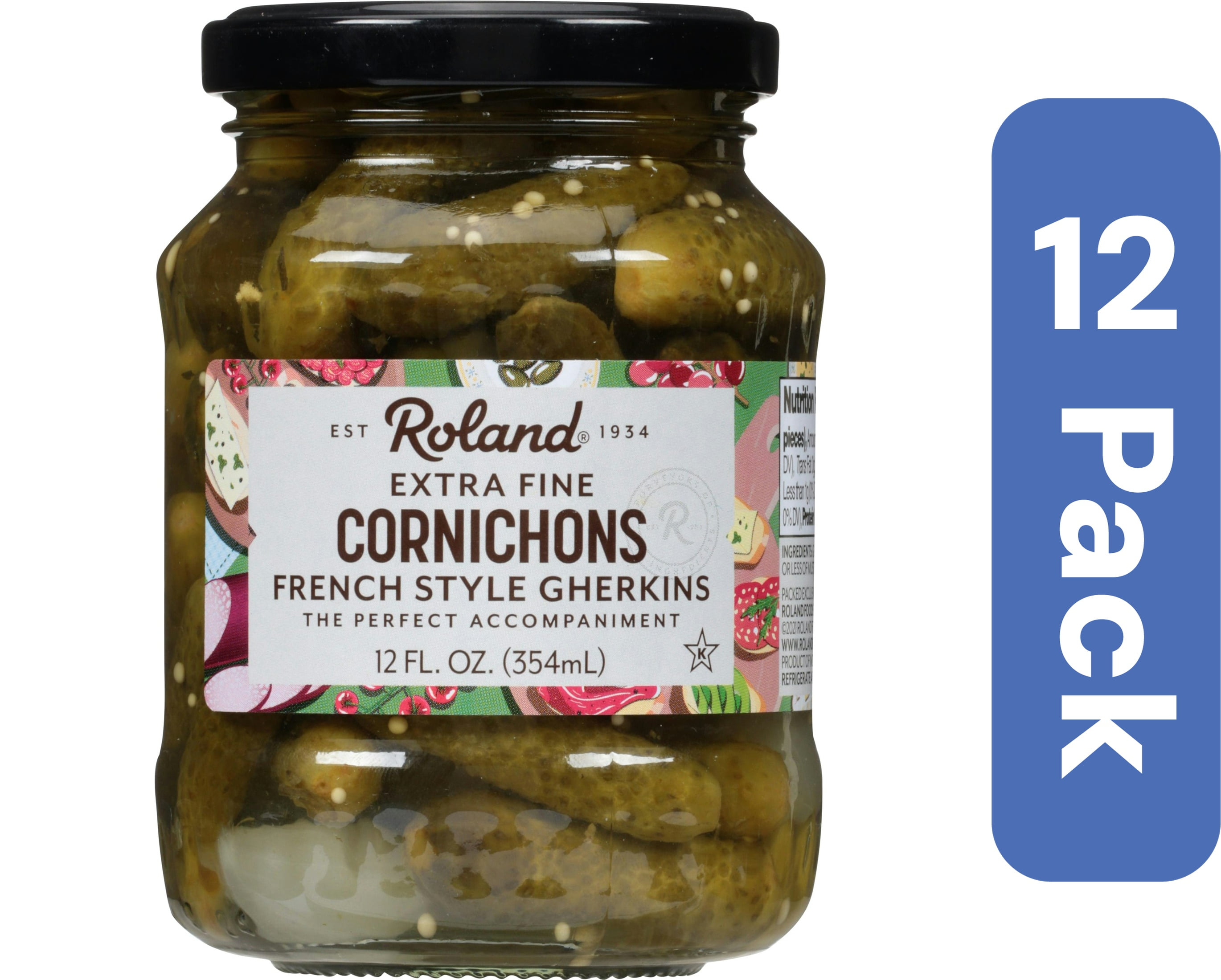 Roland Tiny Cornichons Jar 12 oz (Pack Of 12) - Walmart.com