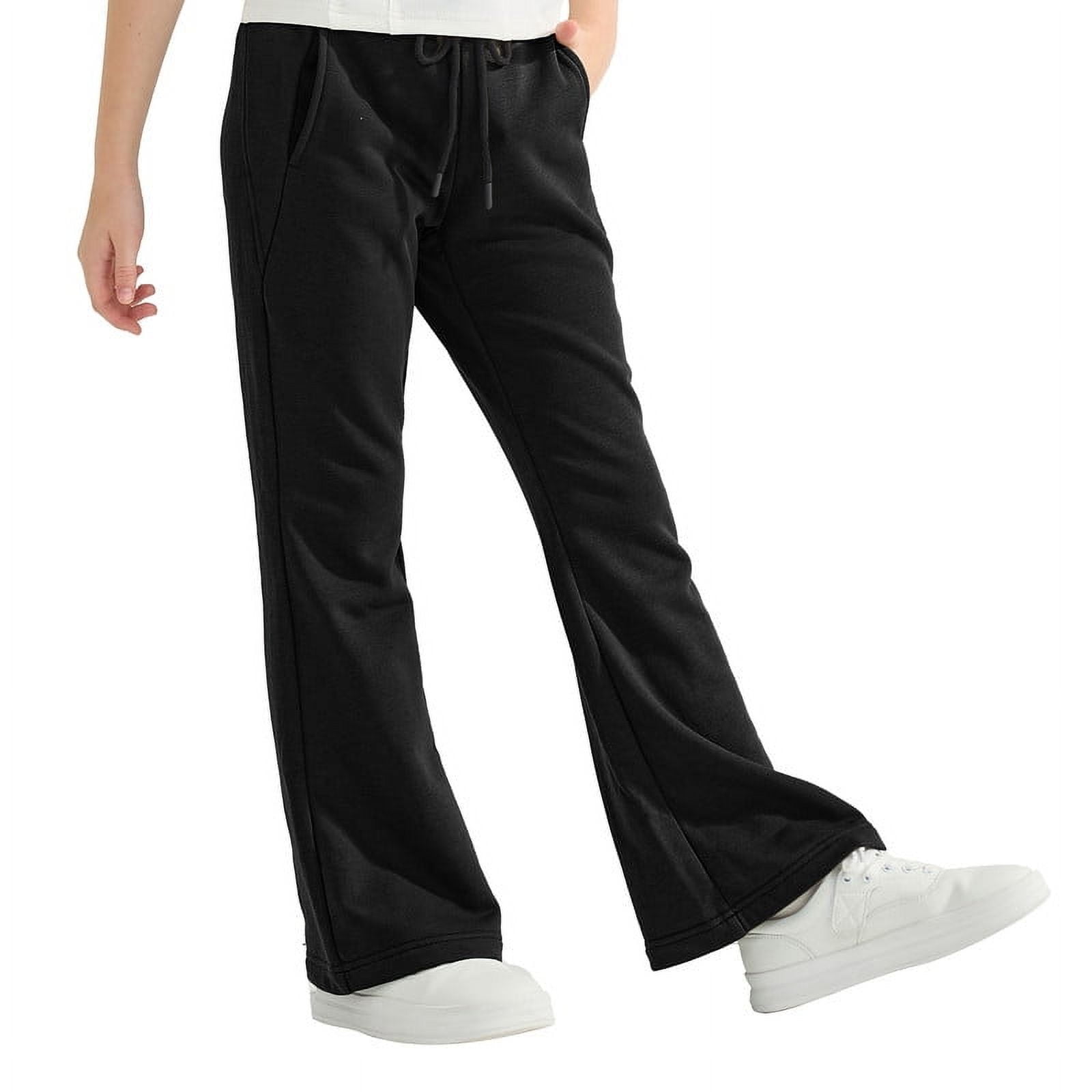 Rolanko Girls Flare Wide Leg Sweatpants Elastic Waist Bell Bottoms ...