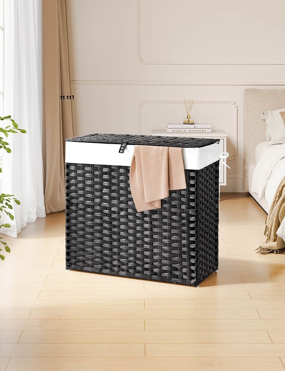 Rolanstar Laundry Hamper with Lid, 125L Clothes Hamper with 2 Removable ...