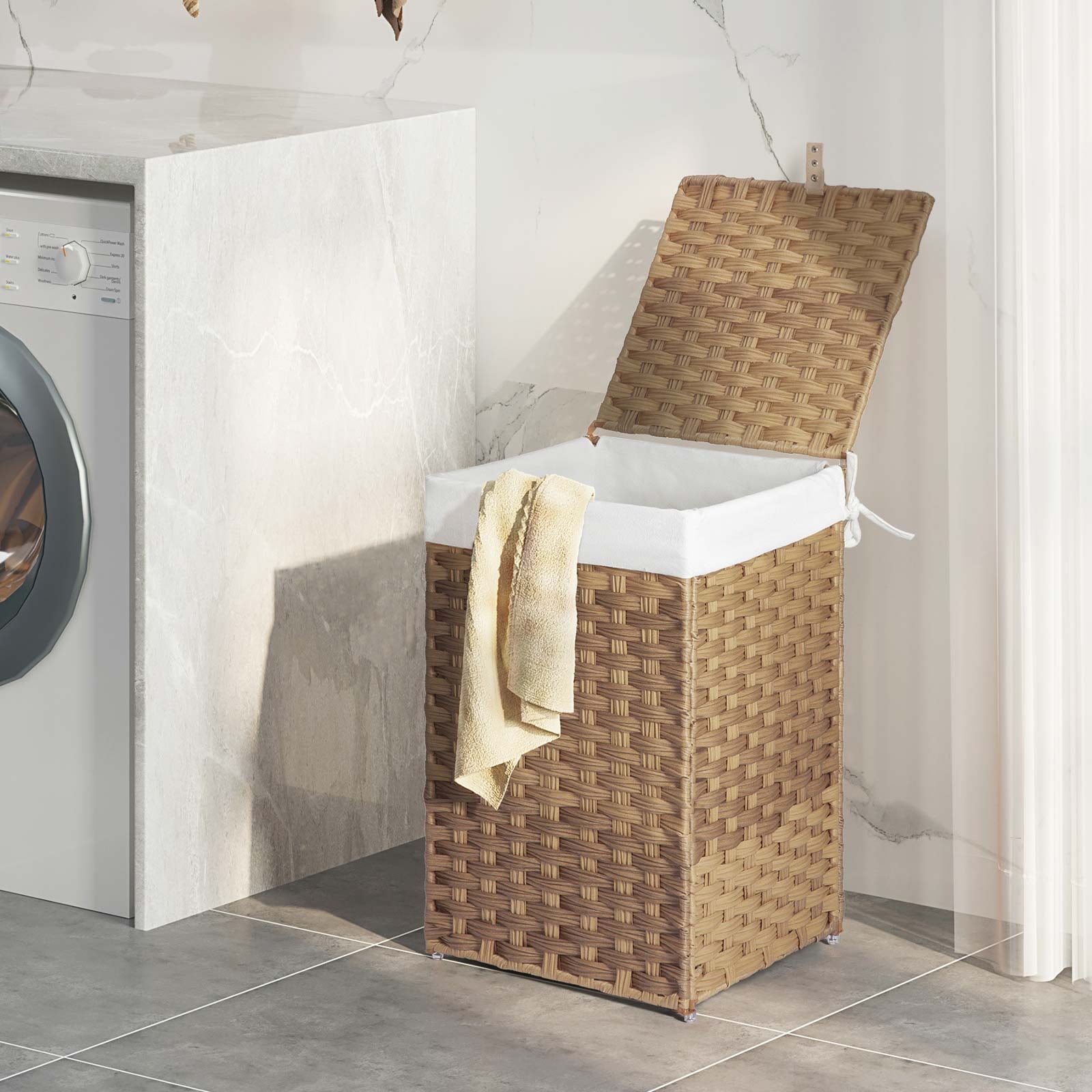 Rolanstar Laundry Hamper with Lid, 60L Clothes Hamper with 2 Removable ...