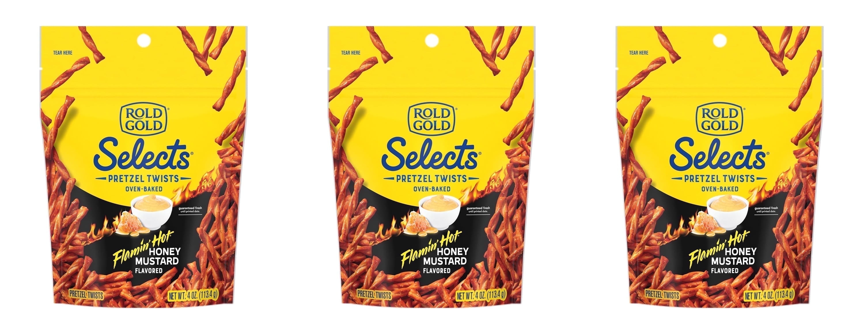Rold Gold Selects, Flamin’ Hot Honey Mustard Twists (4 oz) Total 3 pack ...