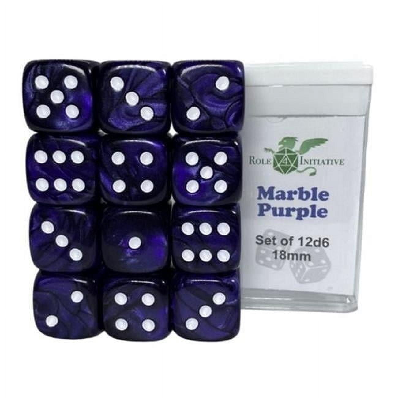Role 4 Initiative R4I50203-12P 18 mm D6Cube Marble Dice, Purple - 12 Piece - Walmart.com