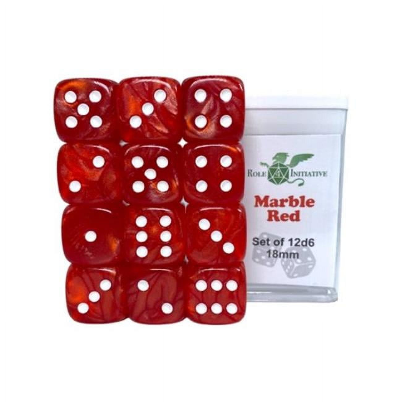 Role 4 Initiative R4I50204-12P 18 mm D6Cube Marble Dice, Red - 12 Piece - Walmart.com