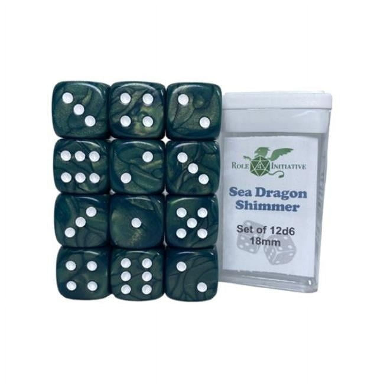 Role 4 Initiative R4I50301-12P 18 mm D6Cube Dice, Sea Dragon Shimmer - 12 Piece - Walmart.com