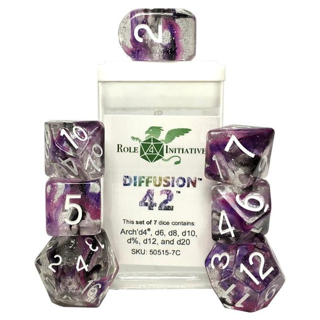 Role 4 Initiative R4I50515-7C Diffusion Dice, Forty Two - Set of 7 ...