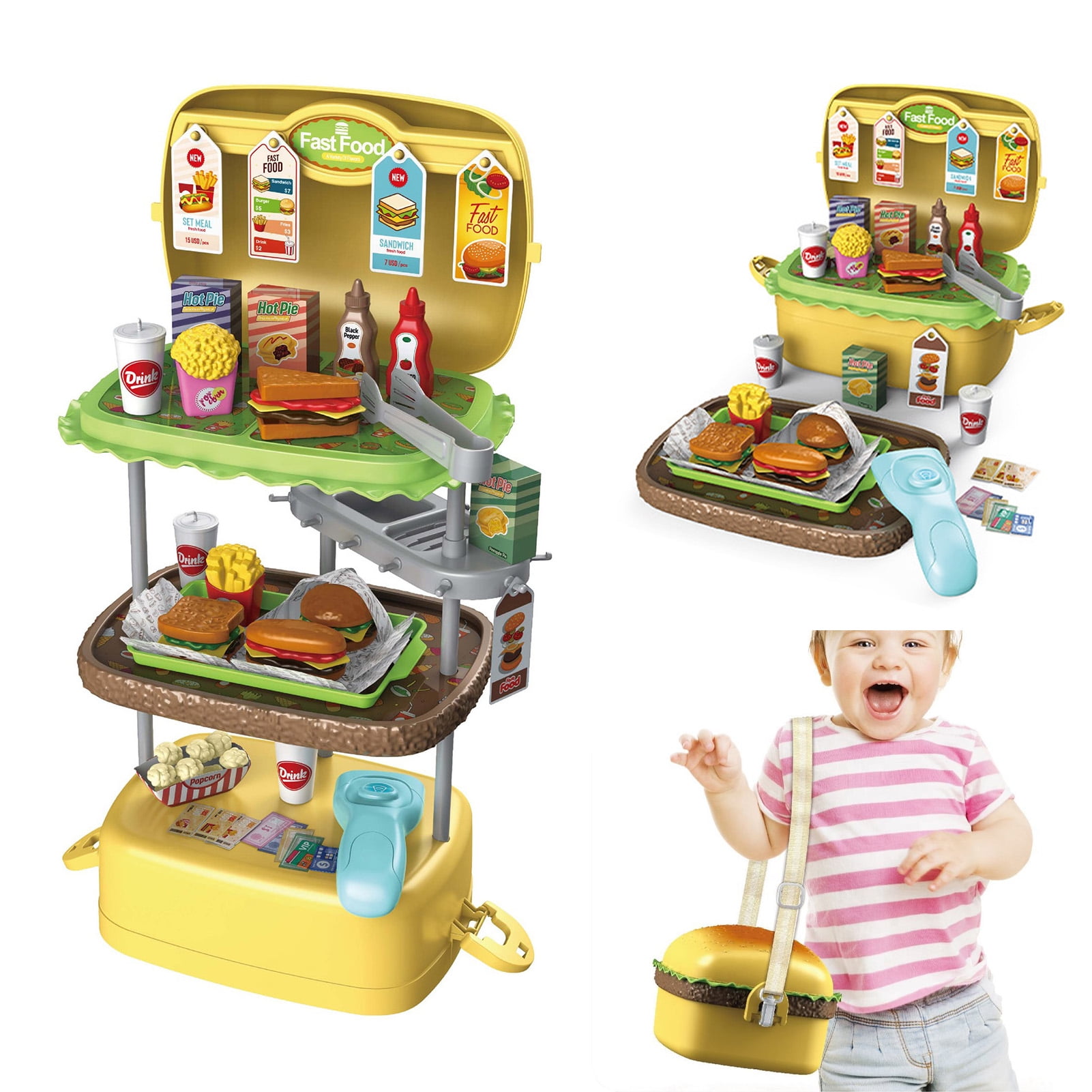 Role-Playing Toy Set for Kids Supermarket Simulation with Kitchenware ...