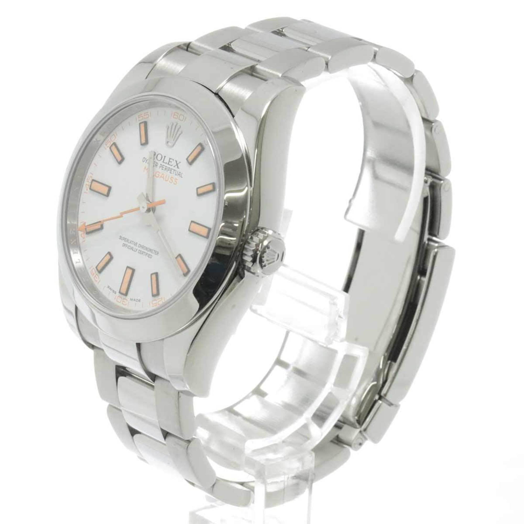 Roleex Watch 40mm Stainless Steel White Dial Roulette Watch Milgauss ...