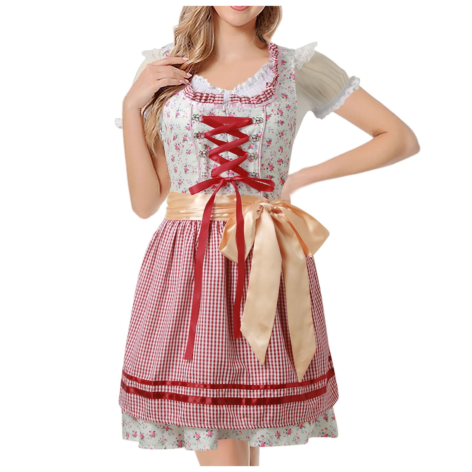 Roleplay Clothes Germany Oktoberfest Womens Vintage Dress Short Sleeve ...