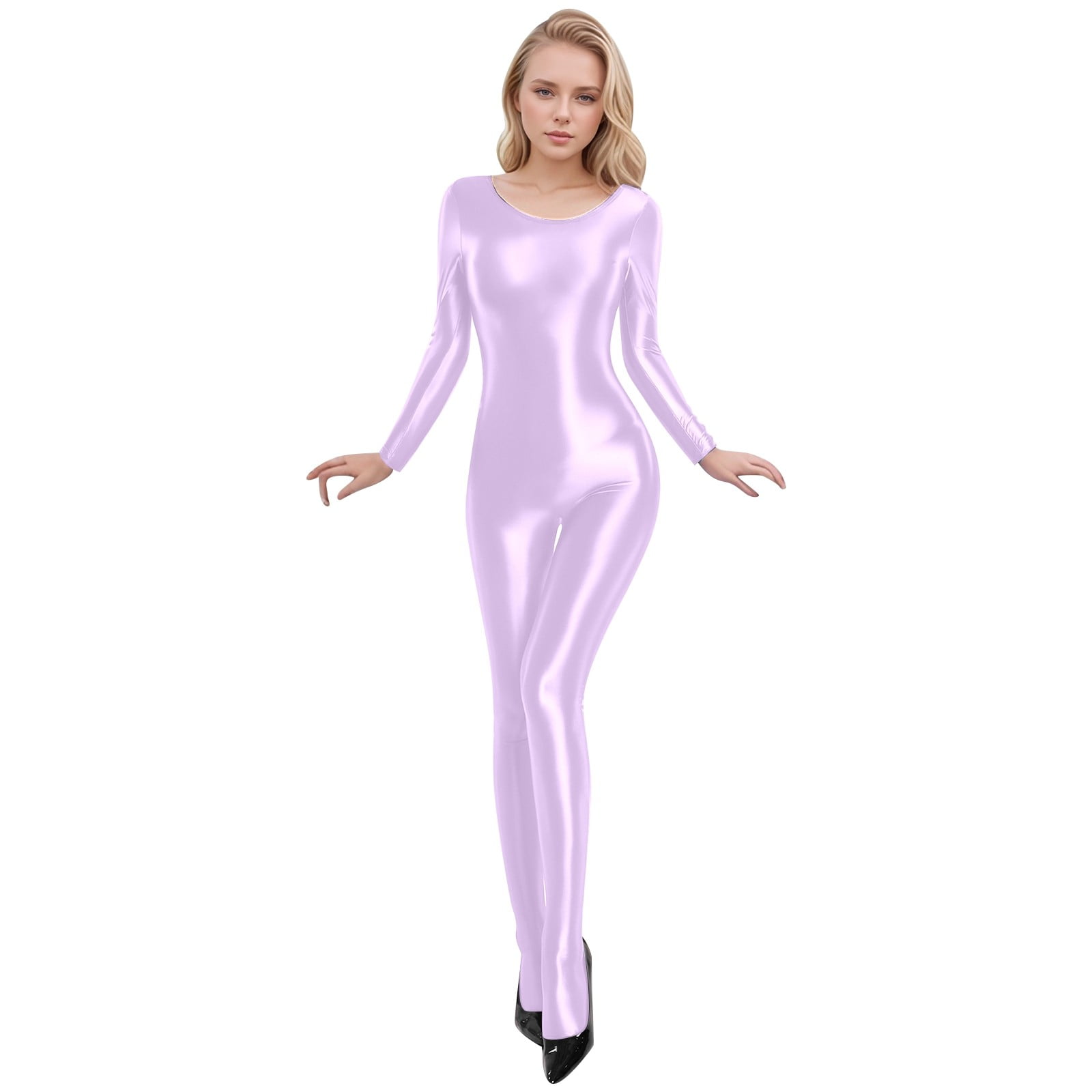 Roleplay Clothes High Stretch Unisex Full Body Catsuit Shiny Smooth ...