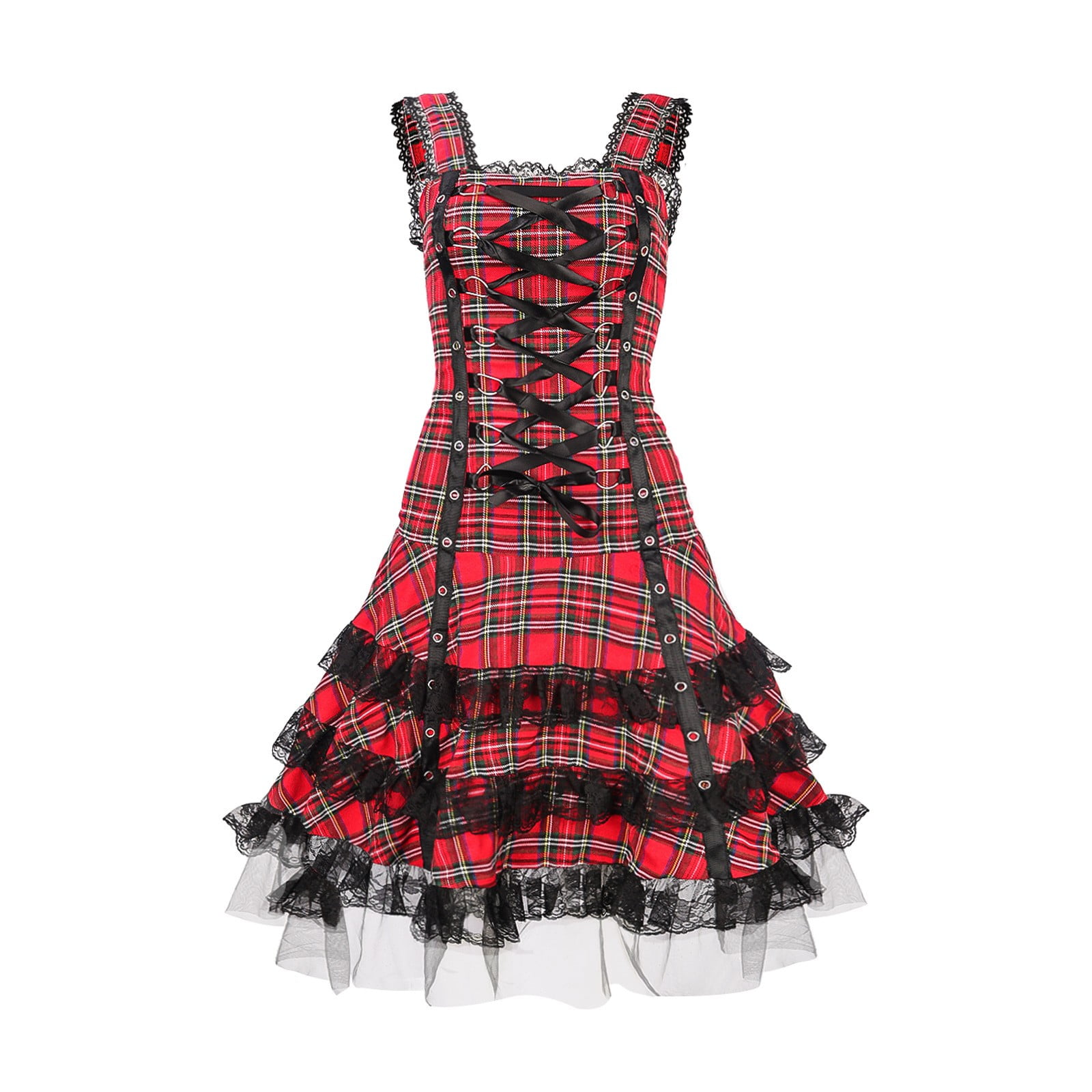 Roleplay Clothes Women'S Retro Lace Trimmed Form Fitting Mini Dress ...