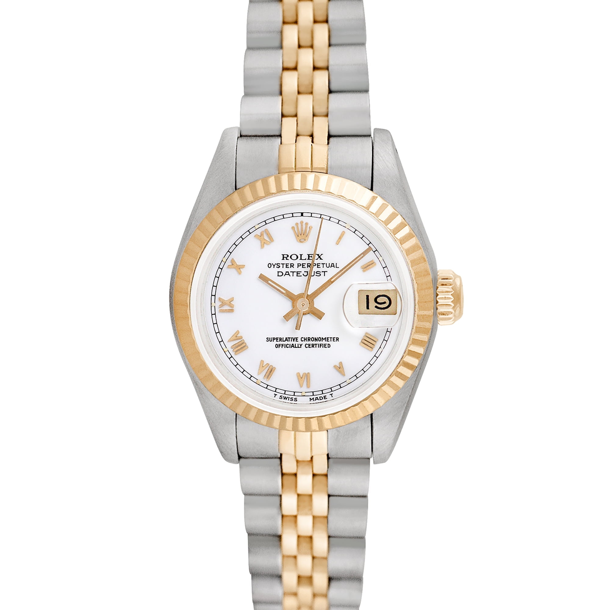 Pre-Owned Rolex Ladies Datejust 26mm Stainless Steel and Yellow Gold ...