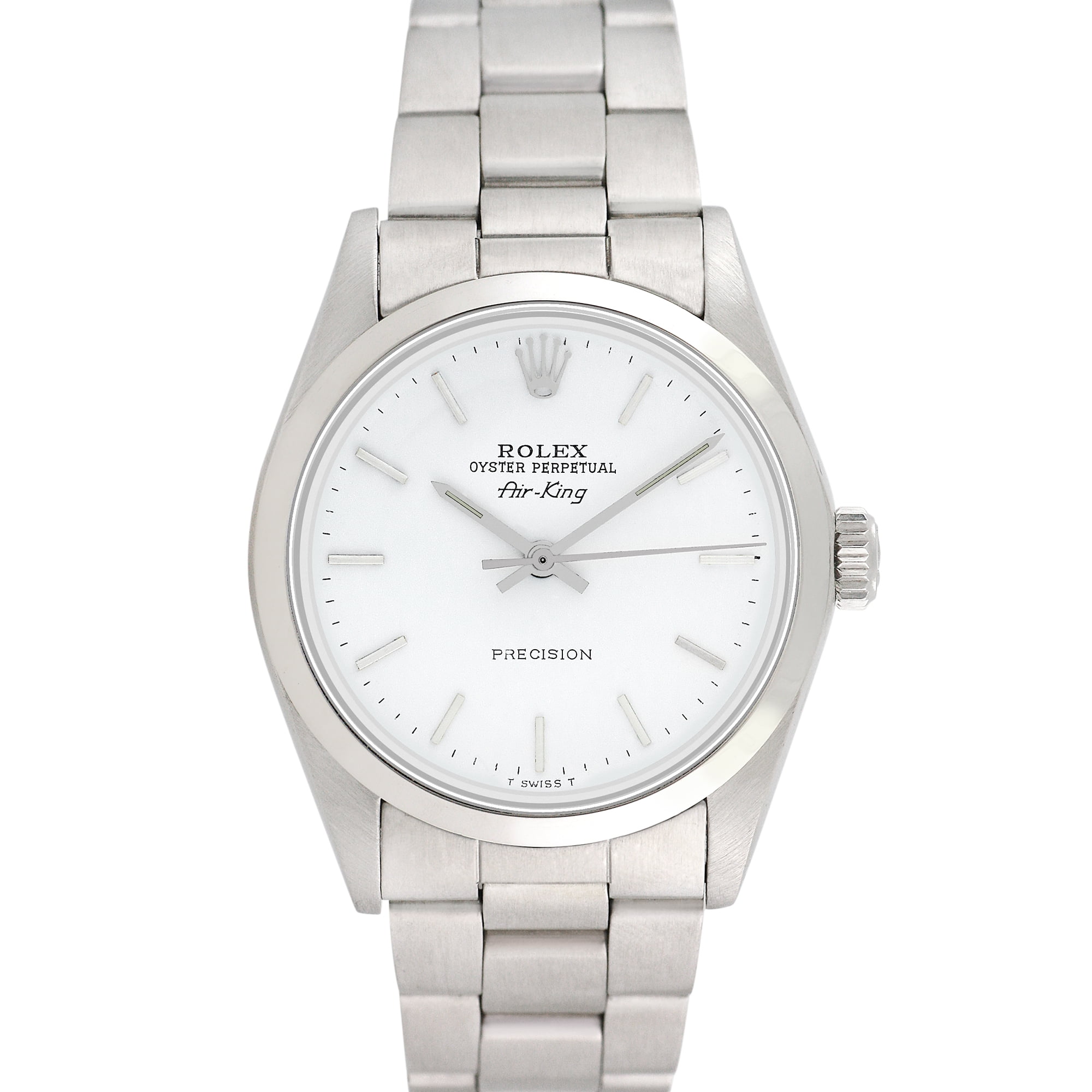 Pre-Owned Rolex Men's Airking 34mm Stainless Steel Oyster Wristwatch ...