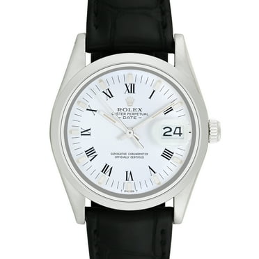 Pre-Owned Rolex Men's Airking 34mm Generic brown leather Wristwatch ...