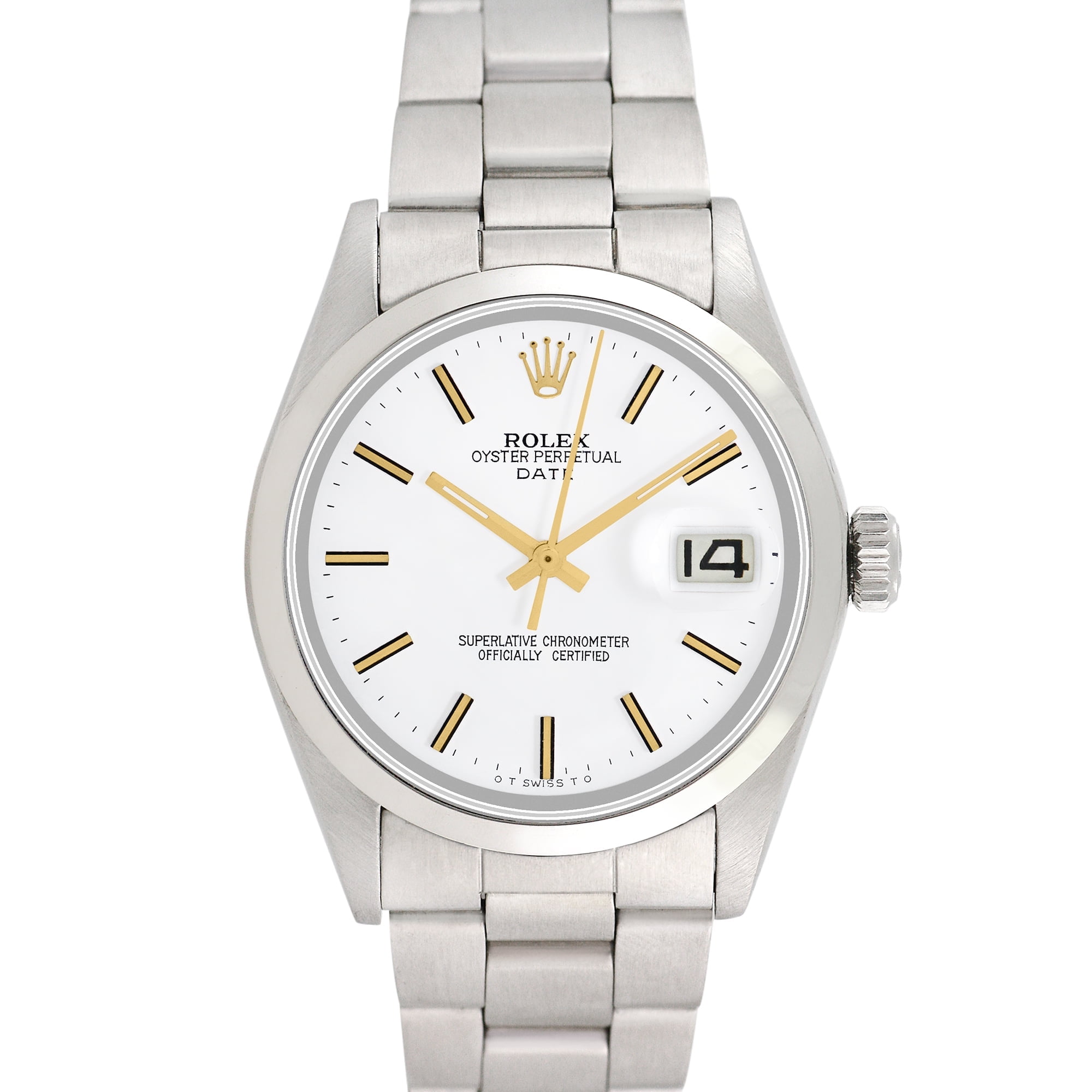 Pre-Owned Rolex Men's Date 34mm Stainless Steel Oyster Wristwatch ...