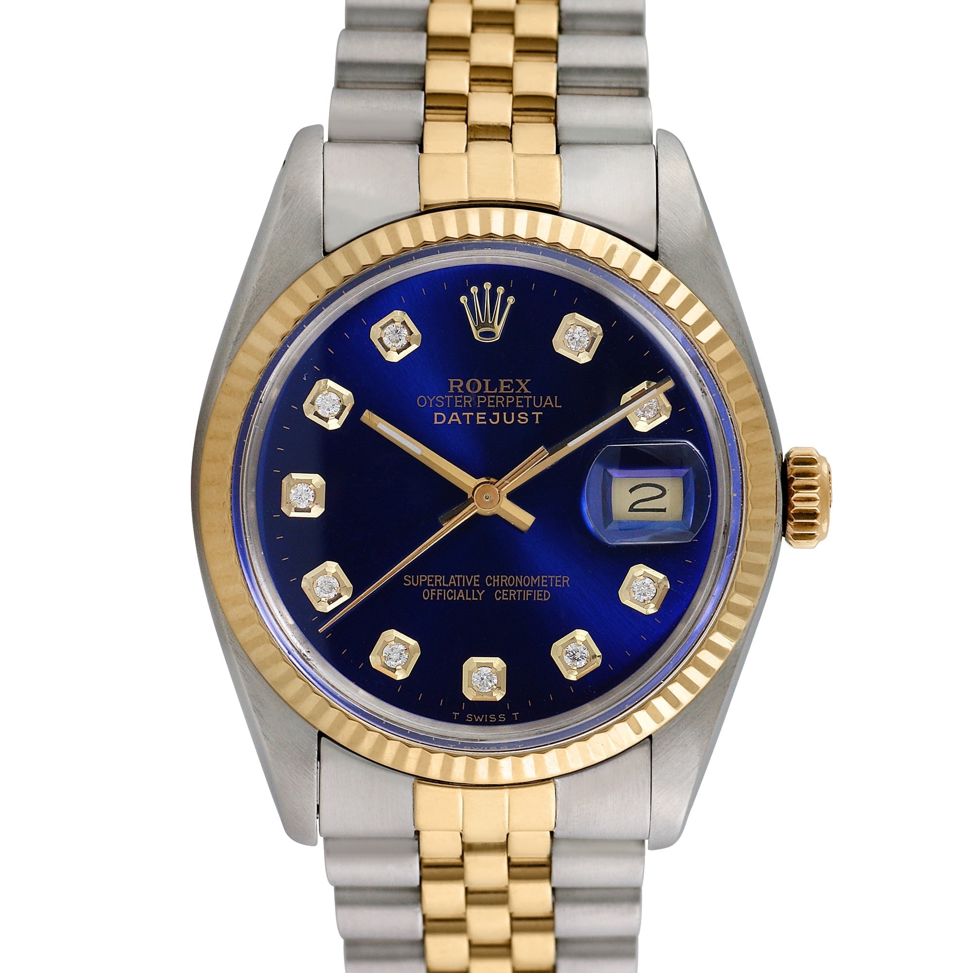 Pre-Owned Rolex Men's Datejust 36mm Stainless Steel and 18K Yellow Gold ...