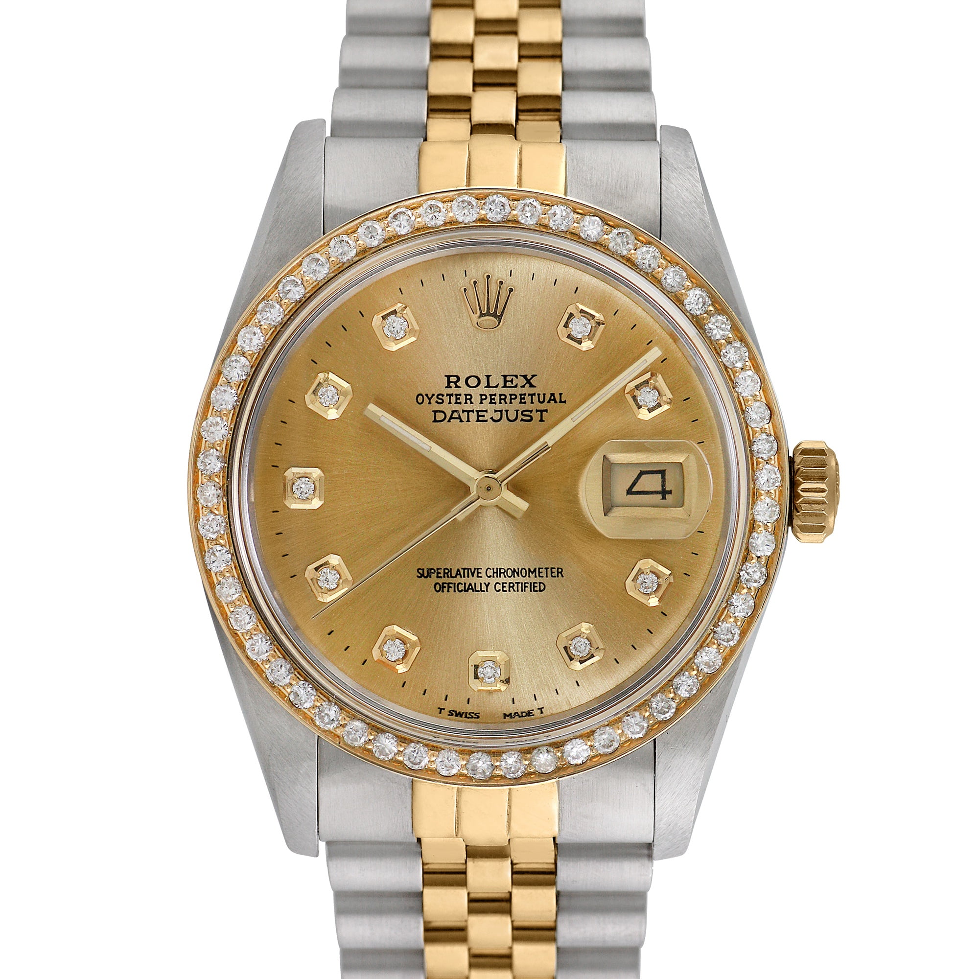 Pre-Owned Rolex Men's Datejust 36mm Stainless Steel and 18K Yellow Gold ...