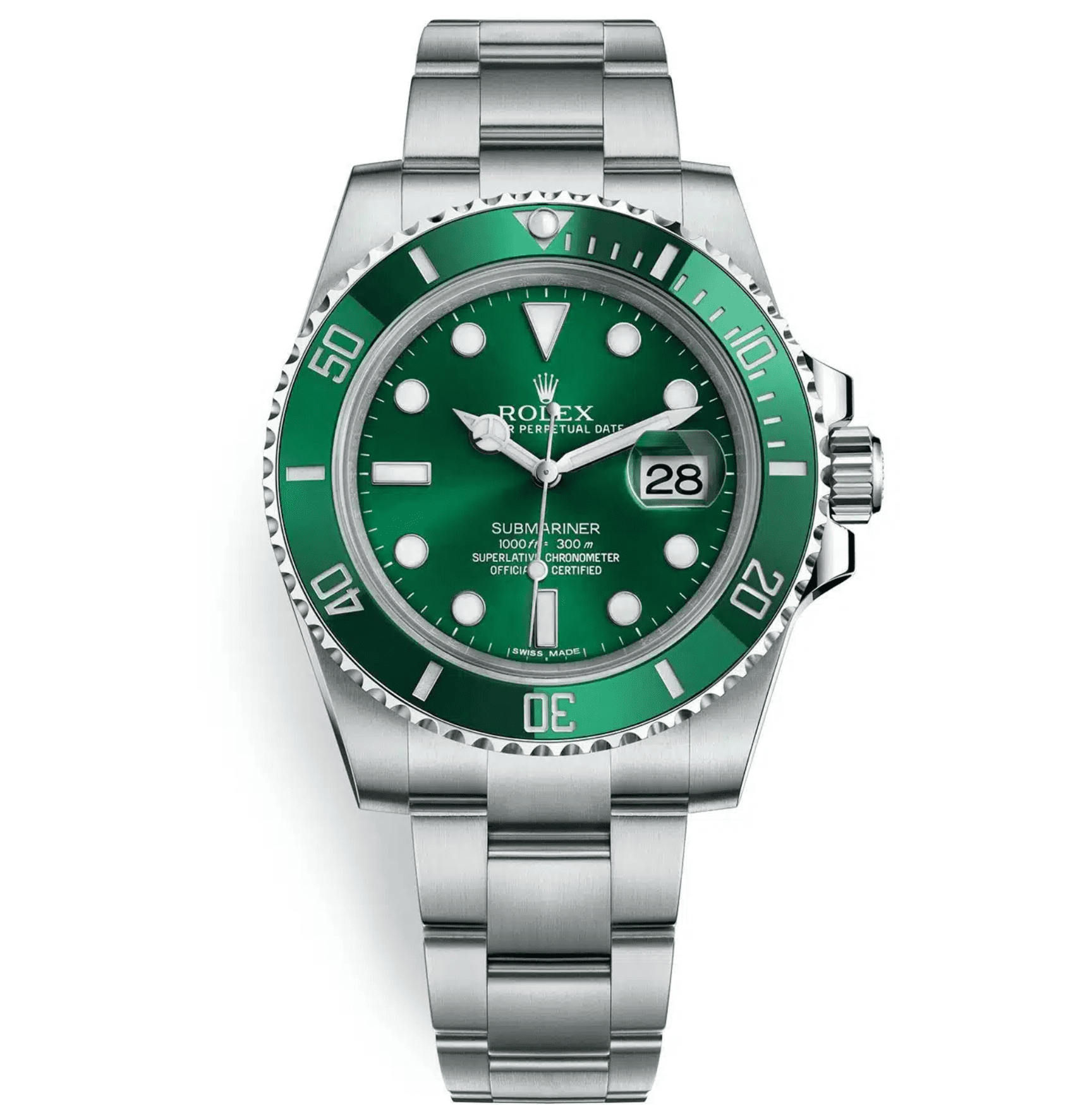 Rolexe Men's Watch, 116610LV 40mm Green Dial Stainless Steel Watch ...