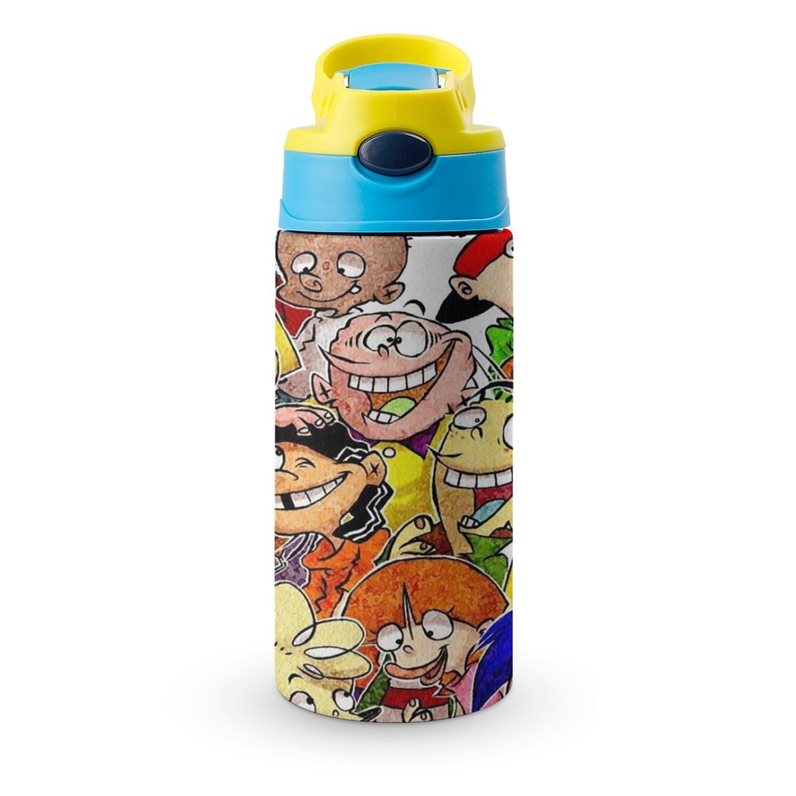 Rolf Ed, Edd N Eddy Water Bottle with Straw Vacuum Insulated Stainless Steel Reusable Proof ...