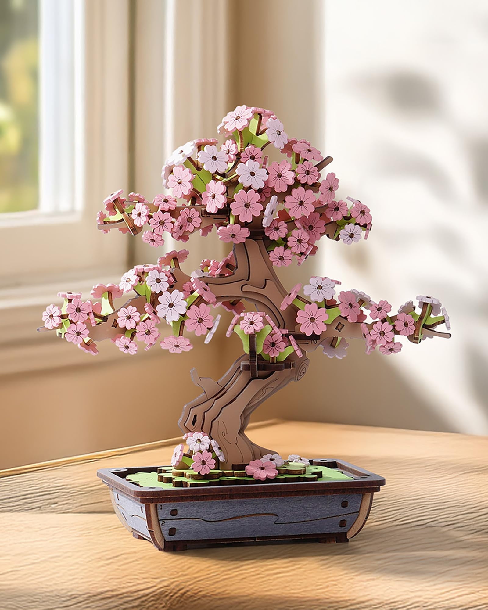 Rolife 3D Puzzle Sakura Bonsai, Wooden Model Kits for Adults, Creative ...