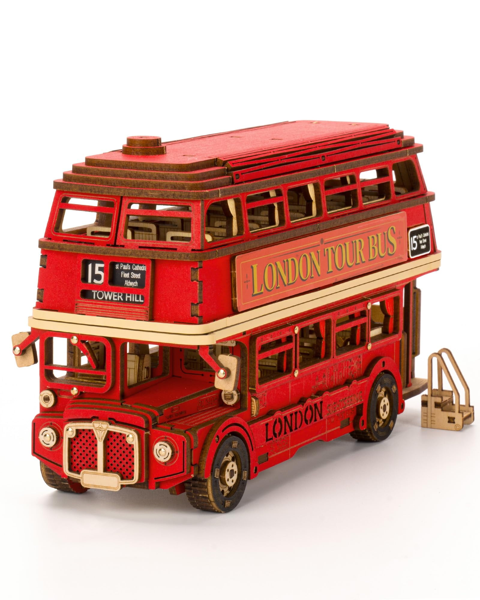 Rolife 3D Wooden Puzzle London Tour Bus Car Model Toy, 255 pcs, Gifts ...