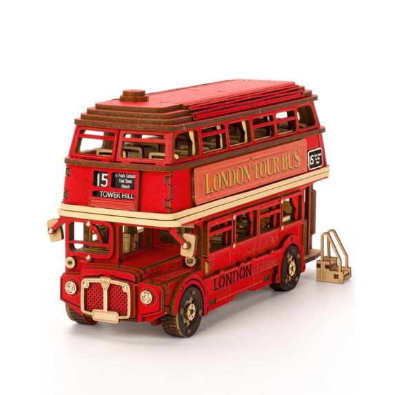 Rolife 3D Wooden Puzzle London Tour Bus Car Model Toy, 255 pcs, Gifts ...