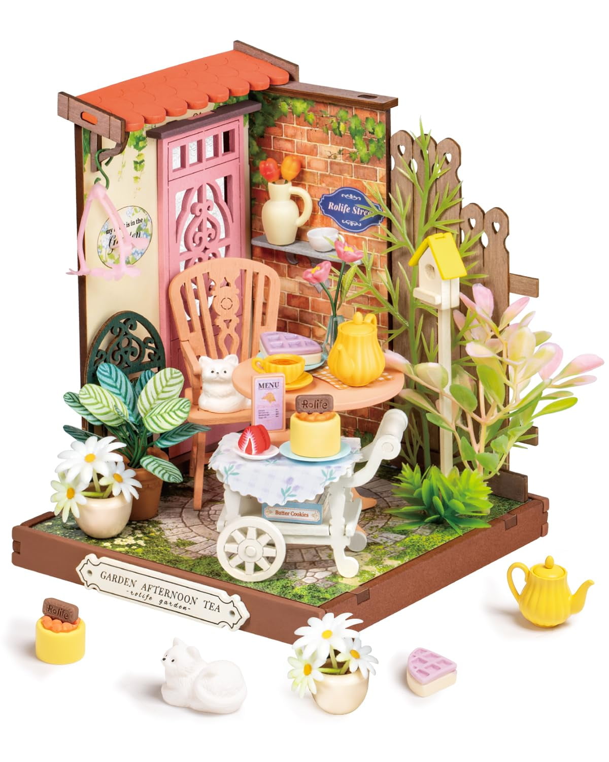 Rolife DIY Mini Building House Miniature Kit-Fancy KMC2Tea Yard ...