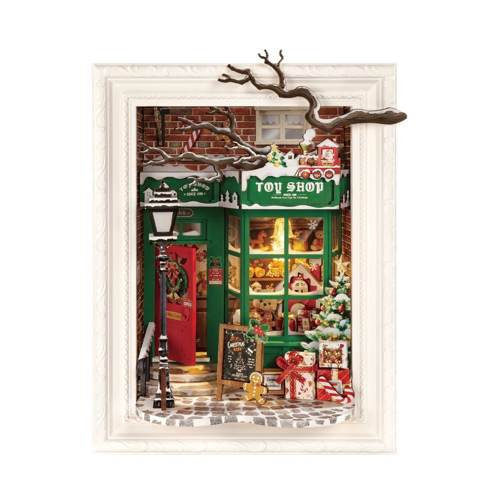 Rolife DIY Miniature Christmas House Kit Creative Frame 3D Wall ...