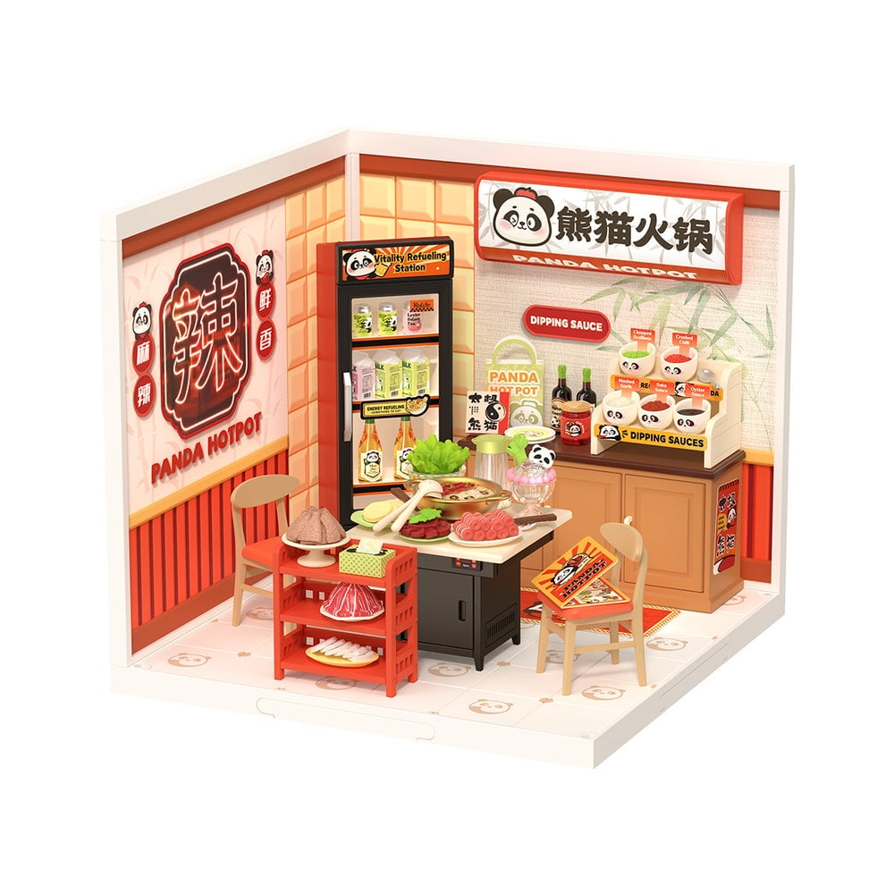 Rolife DIY Miniature Dollhouse Super Creator Panda Hot Pot Plastic ...