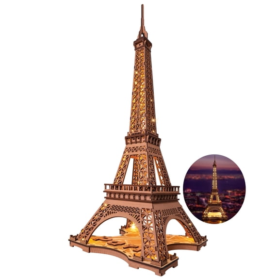 rolife Night of the Eiffel Tower 3D Wooden Puzzle, 162 pcs avec Lights ...
