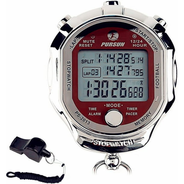 Rolilink Stopwatch,Metal Stop Watch for Sports with Backlight Memory ...