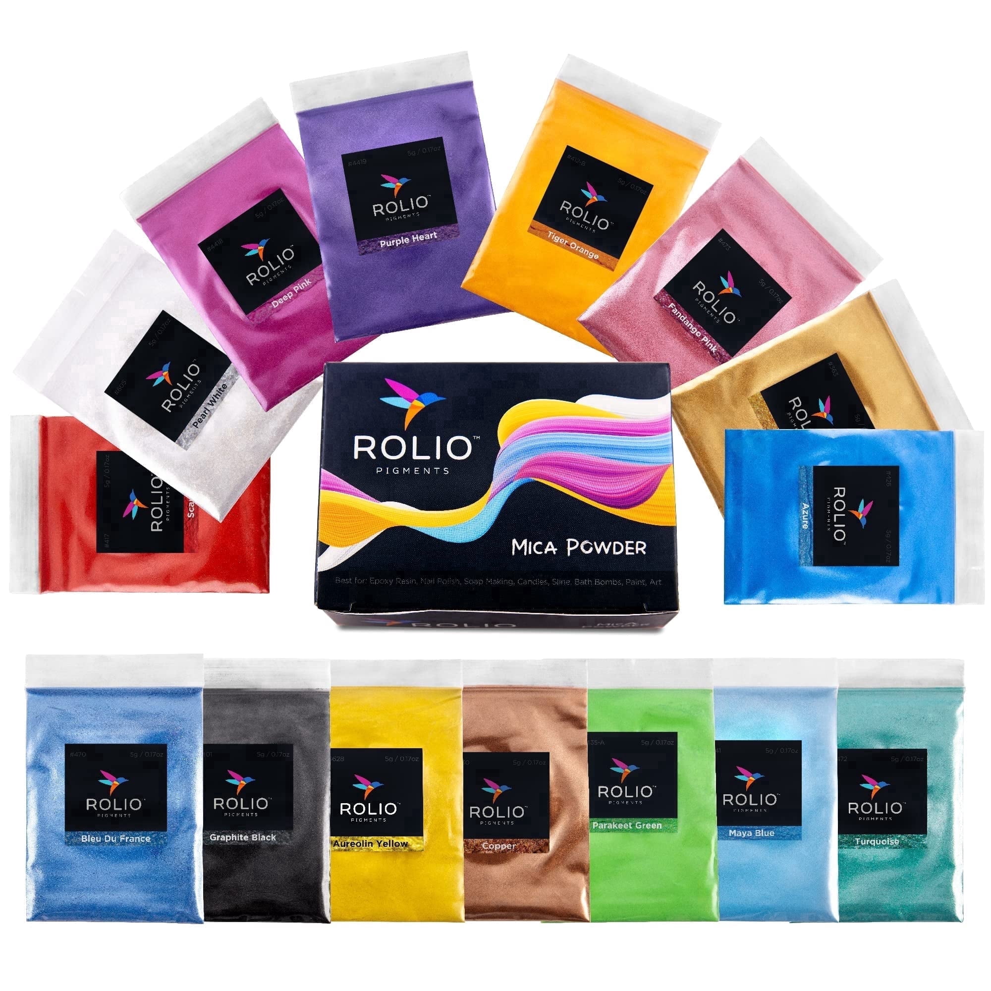 Rolio Mica Powder - Cosmetic Grade Pigments for Makeup, Nail Polish ...