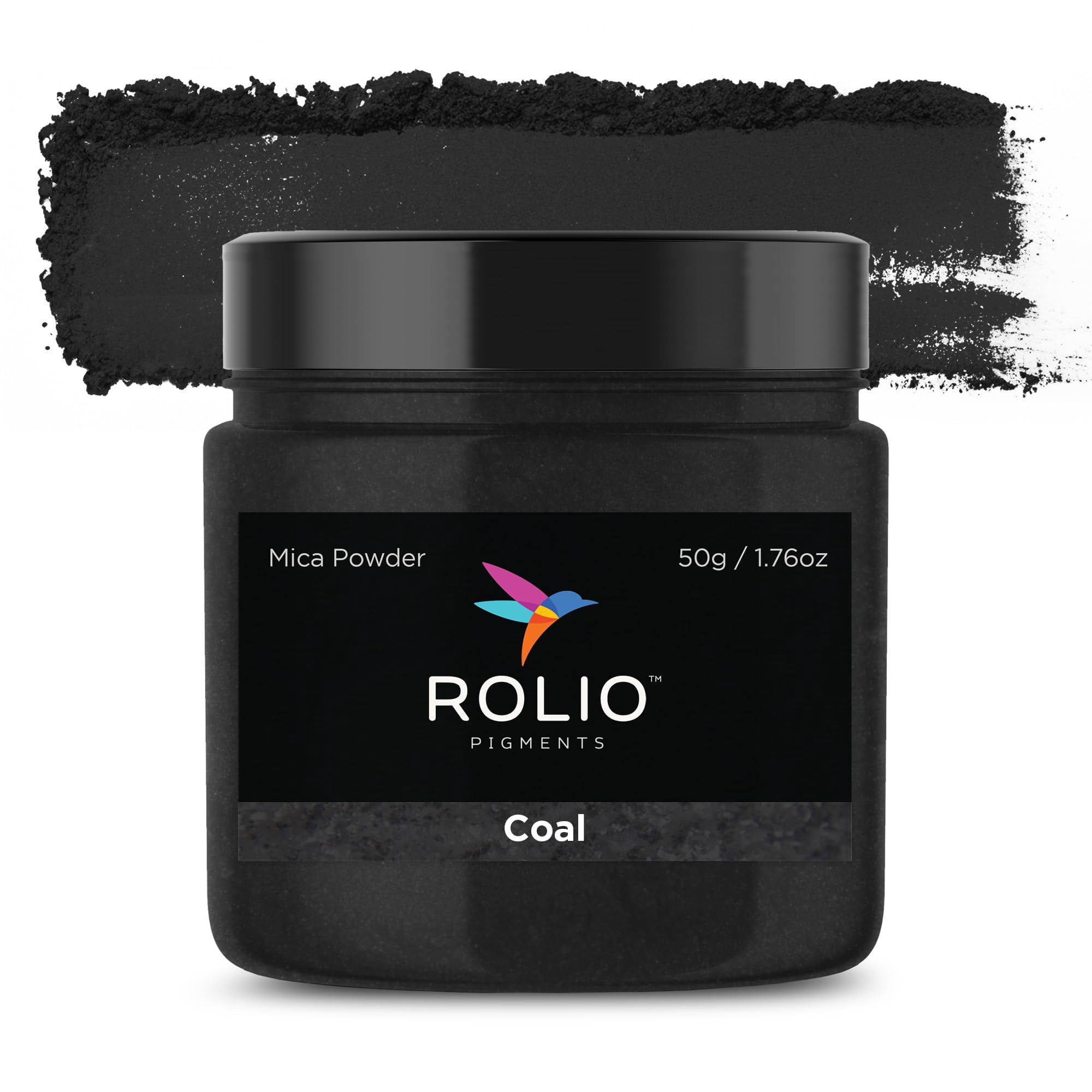 Rolio Premium Mica Powder - Coal (50G / 1.76oz) - 1 Jar of Black ...